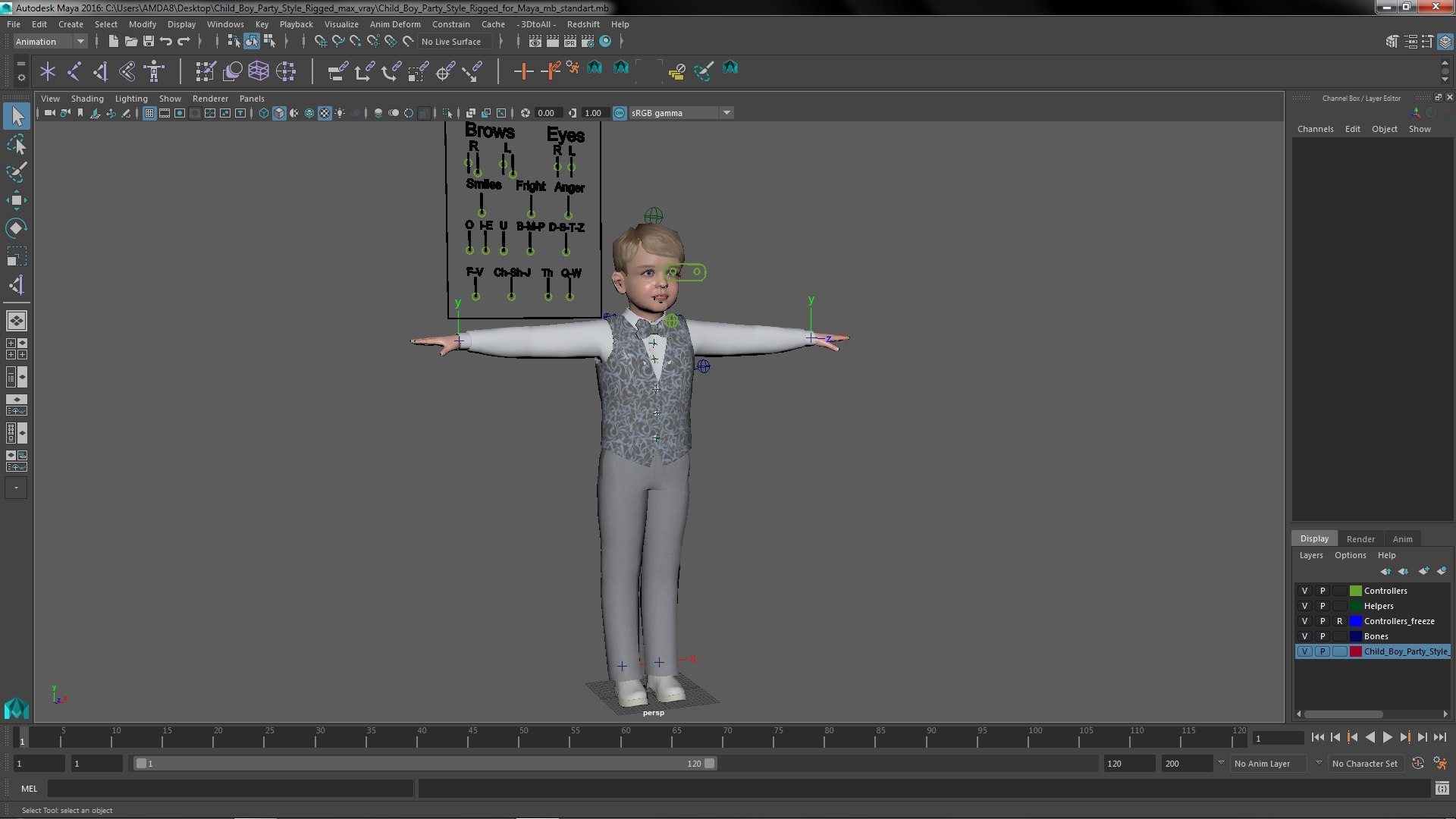3D Child Boy Party Style Rigged For Maya - TurboSquid 2092616