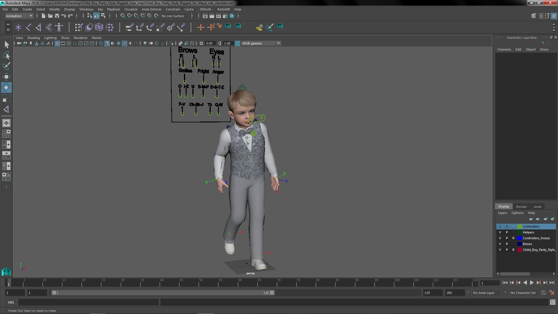 3D Child Boy Party Style Rigged For Maya - TurboSquid 2092616