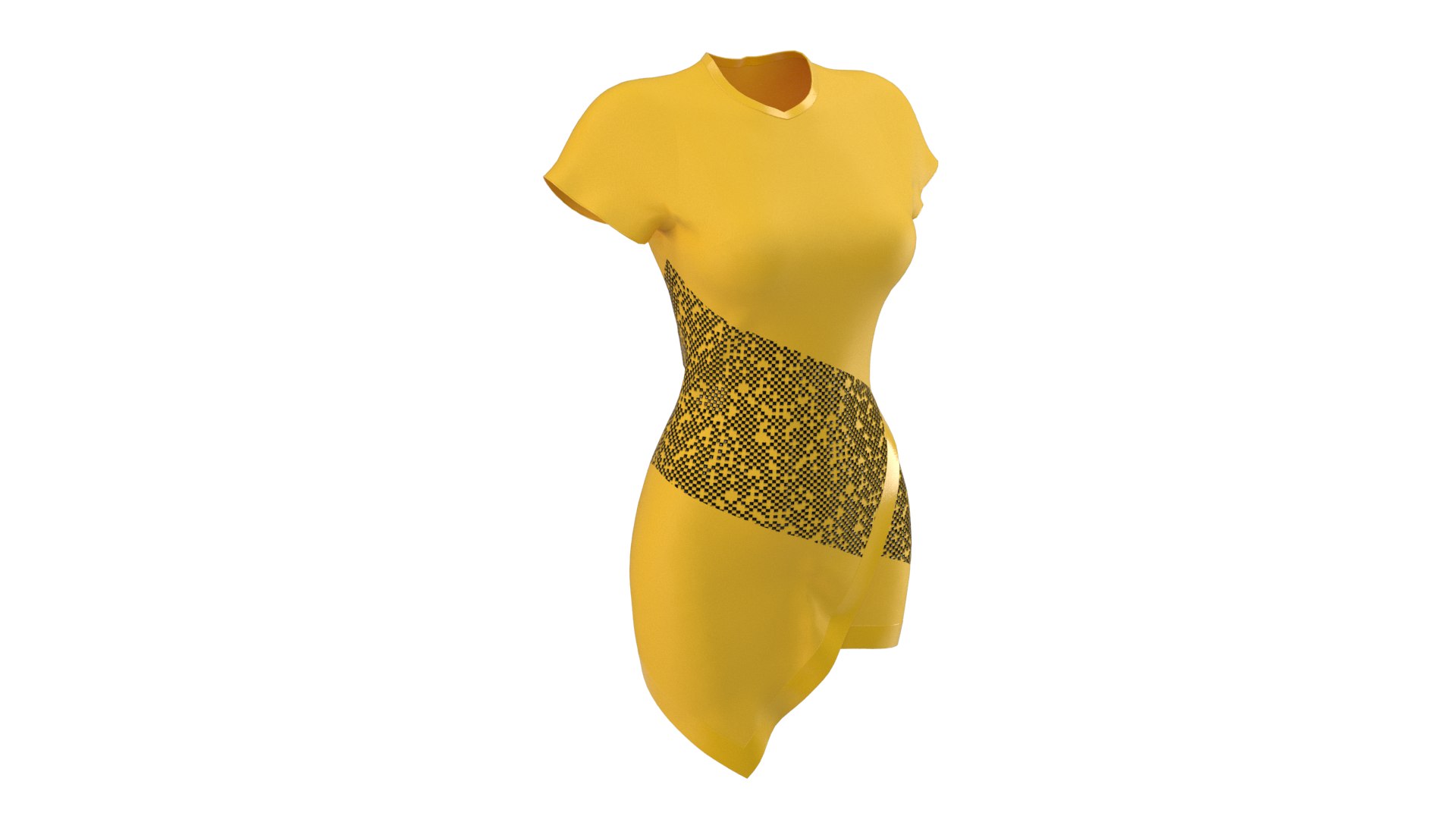 3D Model Formal Yellow Gown - TurboSquid 1622943