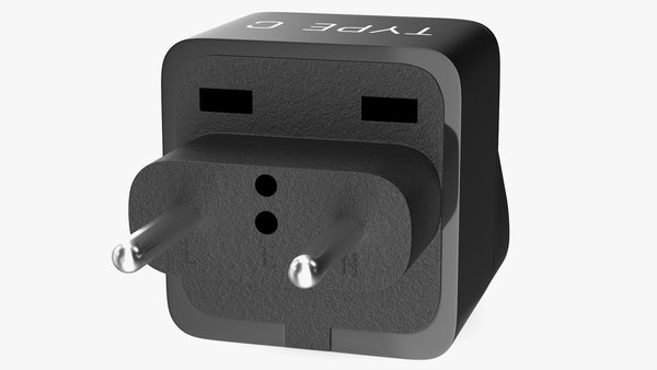 Type C Universal Plug Adapter Black model - TurboSquid 1838089