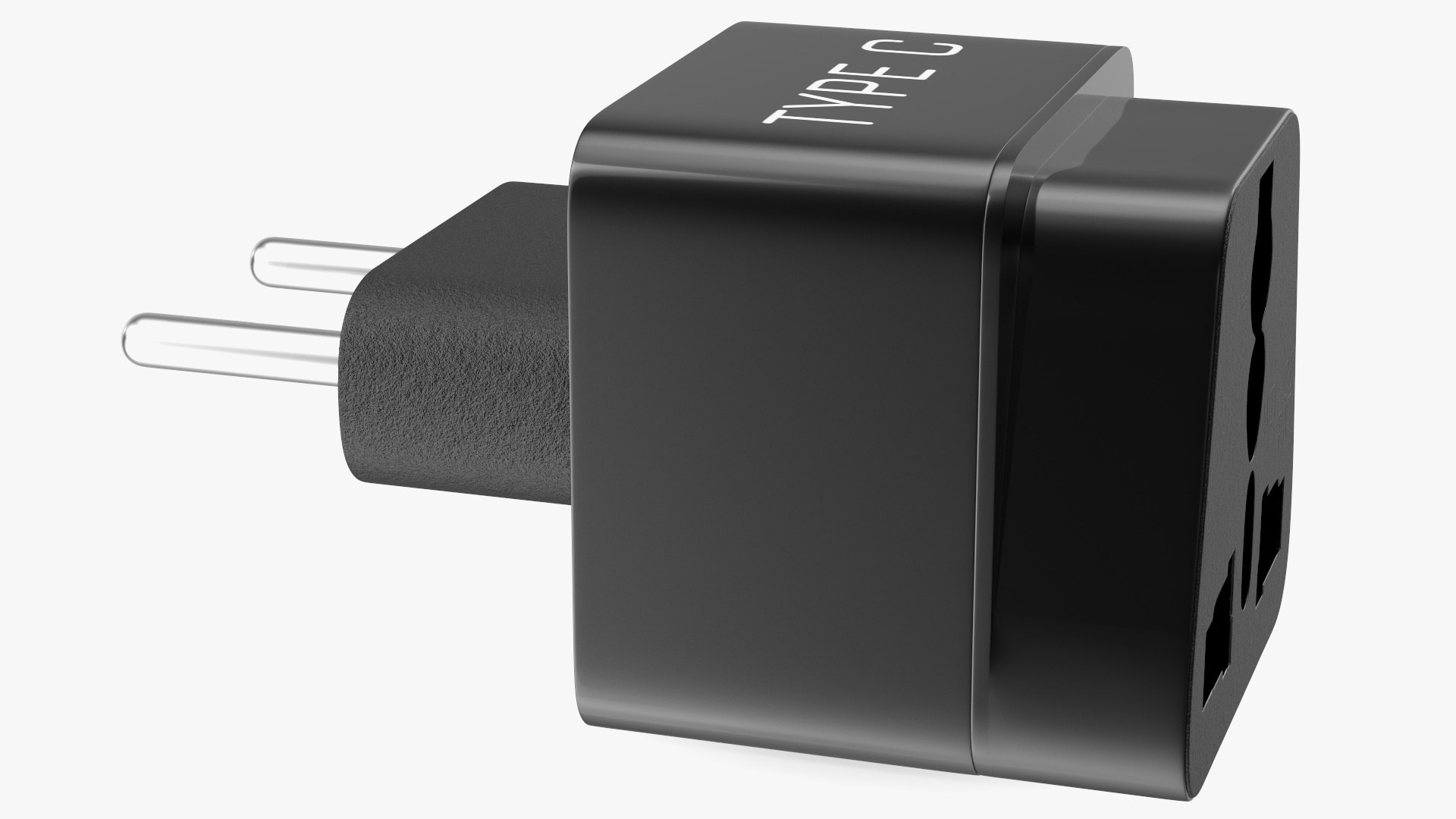 Type C Universal Plug Adapter Black Model - TurboSquid 1838089