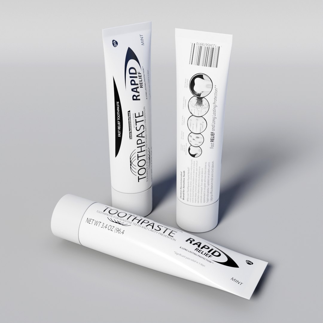 3D Model Toothpaste Tooth - TurboSquid 1644019