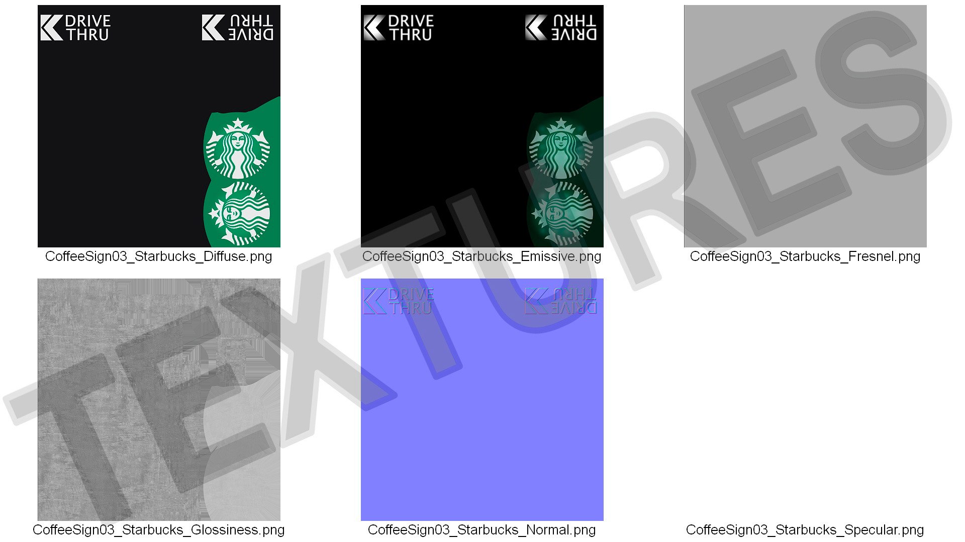 Round Starbucks Drive Thru Signage Light On 3D Model - TurboSquid 2276907