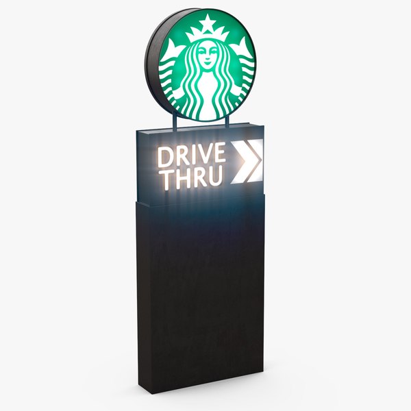 modelo 3d Luz de señalización redonda para autoservicio de Starbucks ...