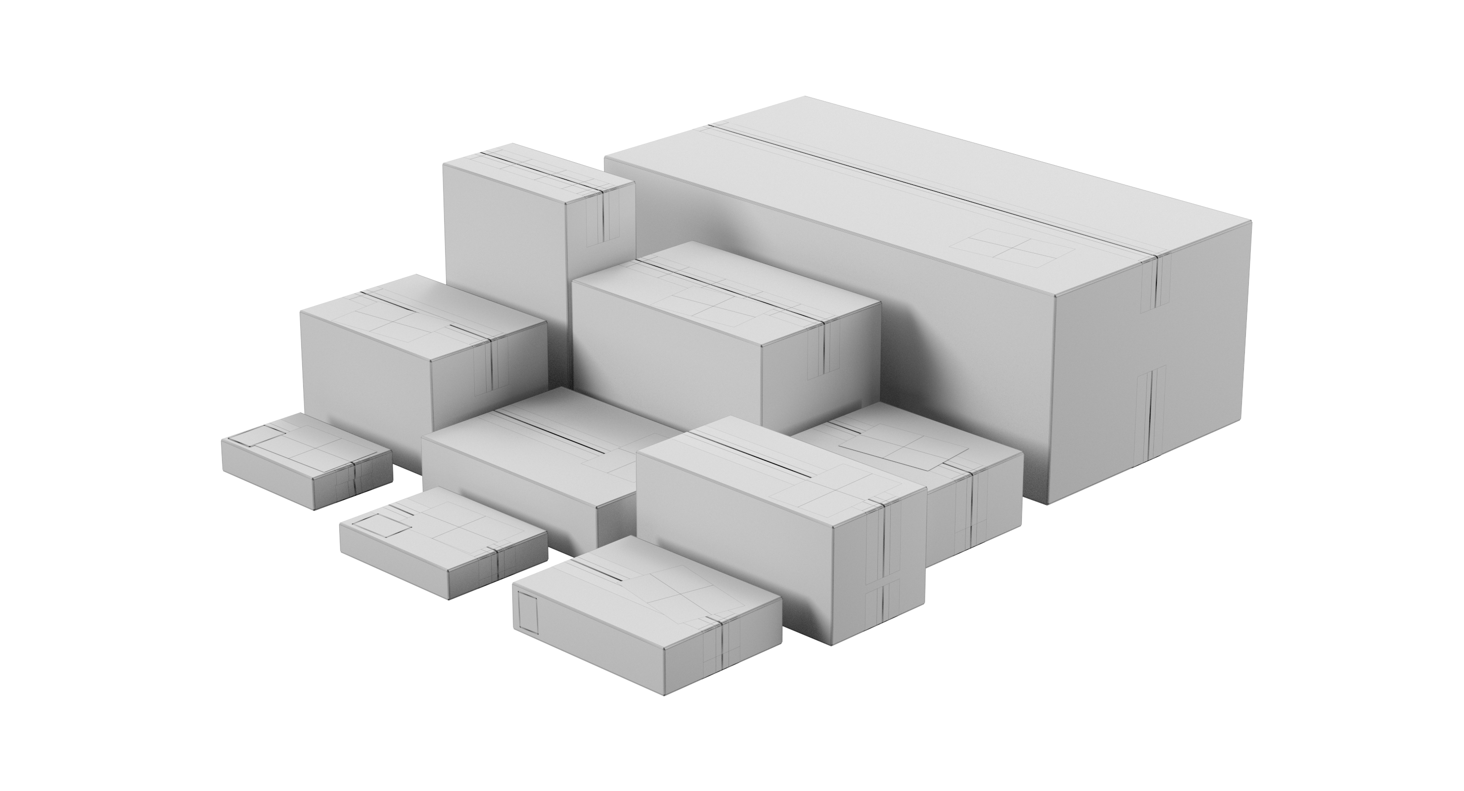 modelo 3d Juego de cajas de cartón de Amazon - TurboSquid 1416968