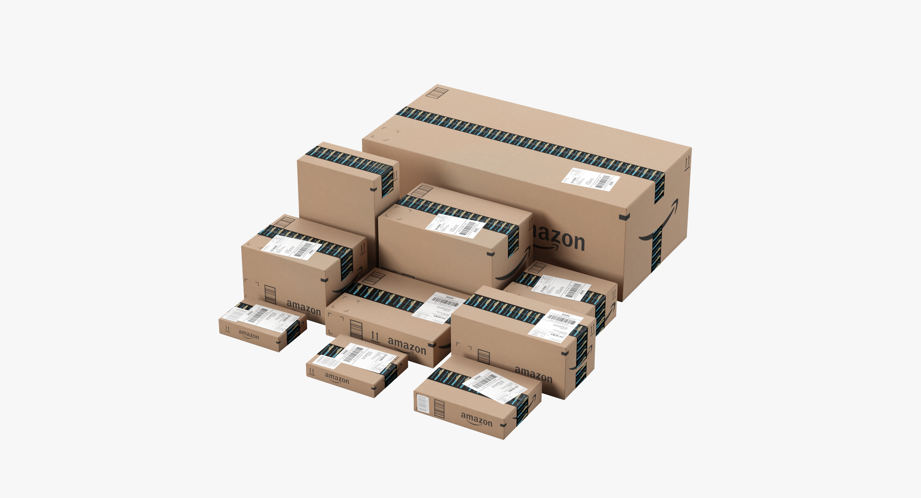 アマゾン段ボール箱セット3Dモデル - TurboSquid 1416968