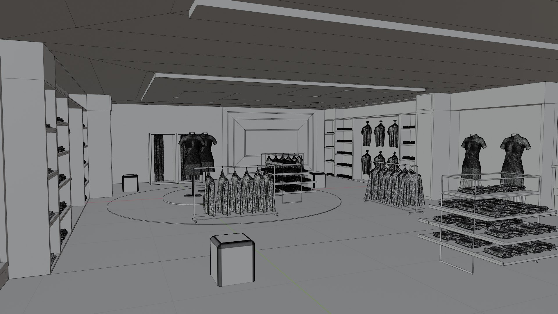 3D Model Clothing Store Interior - TurboSquid 2157389