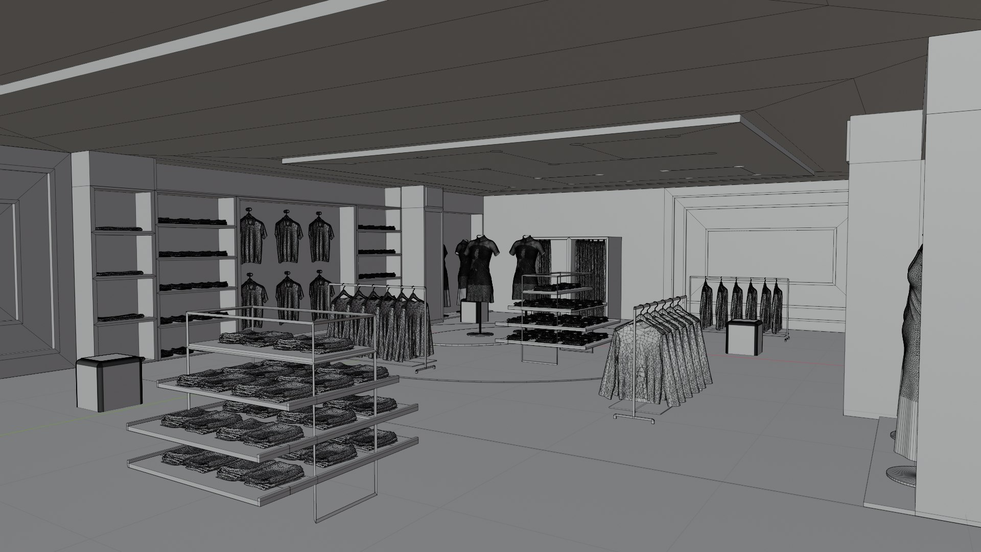 3D Model Clothing Store Interior - TurboSquid 2157389
