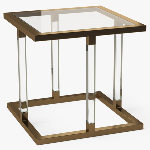 modelo 3d End Table Cuadrado Metal / Vidrio 016 - TurboSquid 1391483