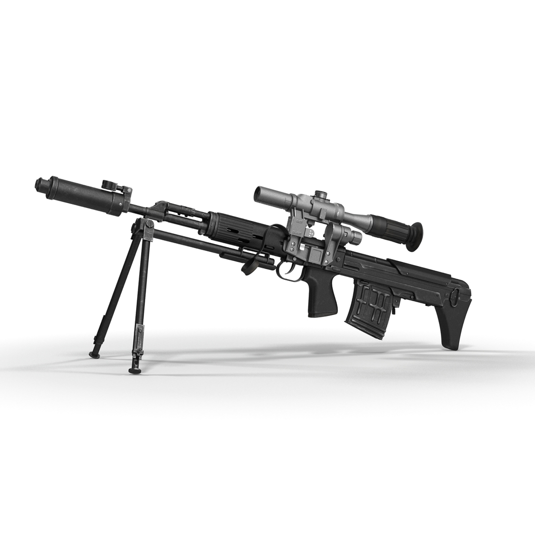 modelo 3d Bullpup Sniper Rifle Dragunov SVU - TurboSquid 1041134