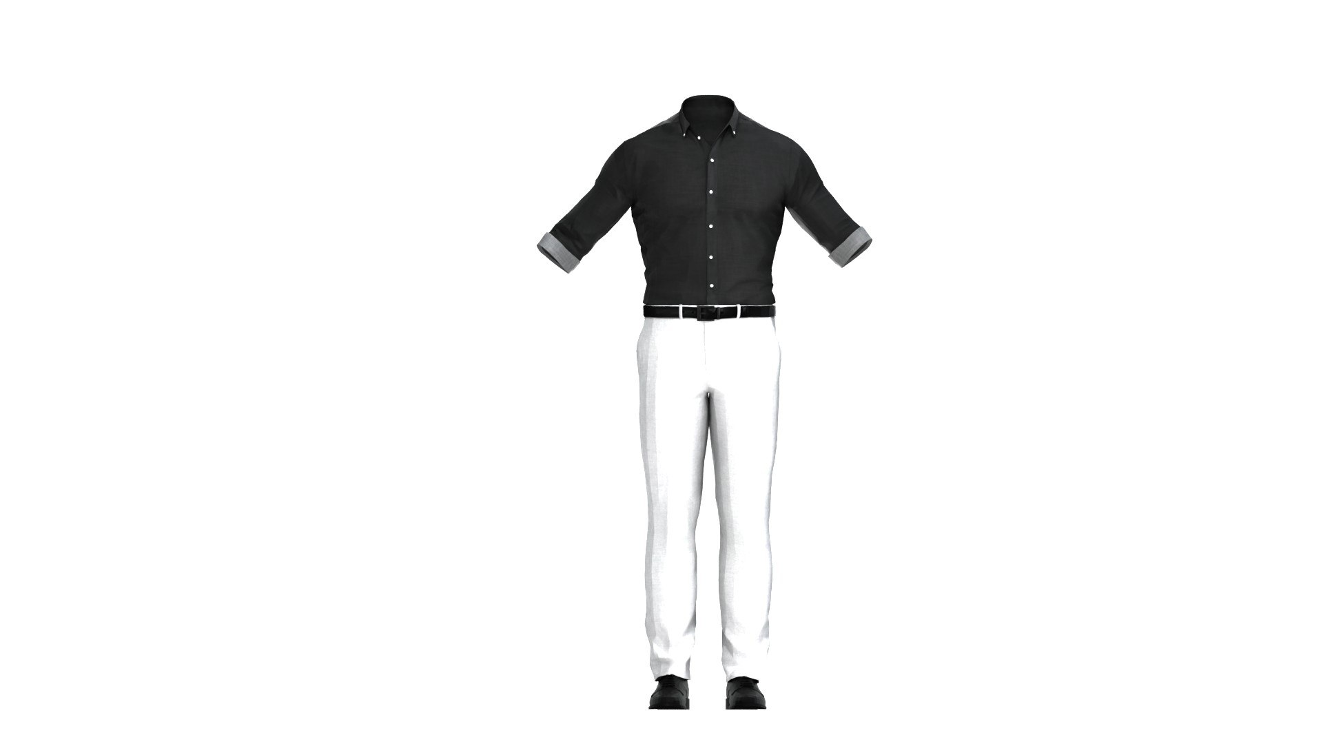 Men Suit Black Shirt And White Pant 3D Model - TurboSquid 2064691