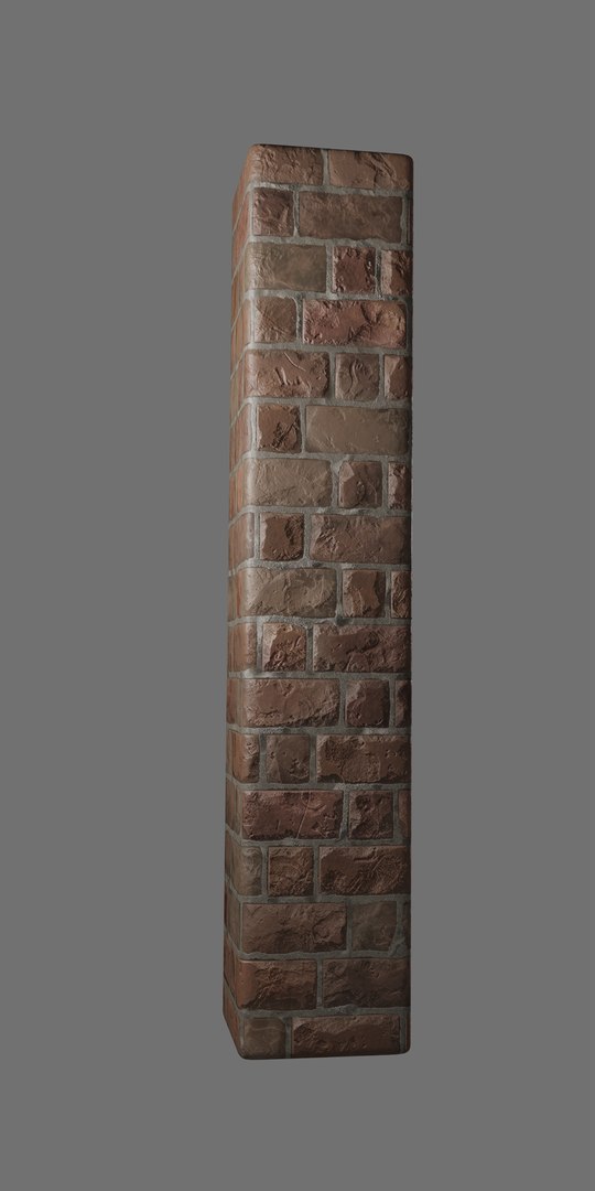 Photorealistic brick column 3D model - TurboSquid 1163840