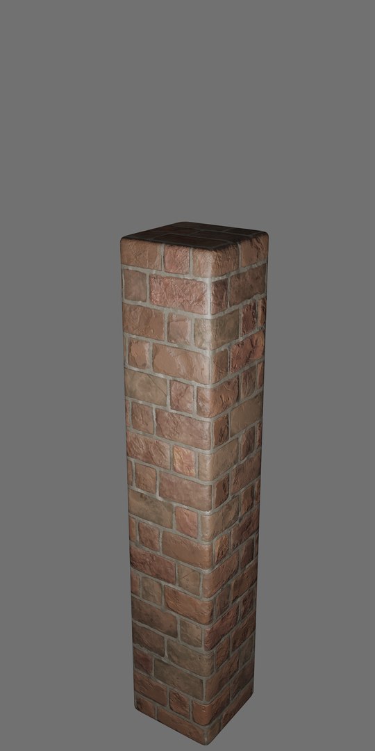 Photorealistic brick column 3D model - TurboSquid 1163840