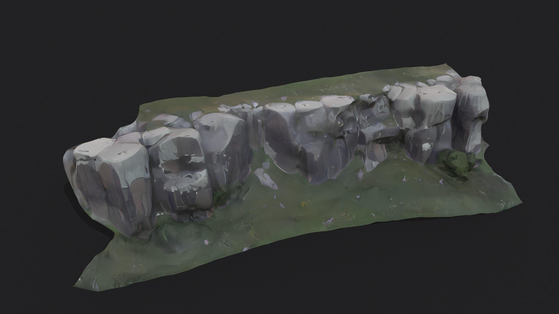 3D Model Cliff Rock 3d Model In Anime Cartoon Style - TurboSquid 2030238