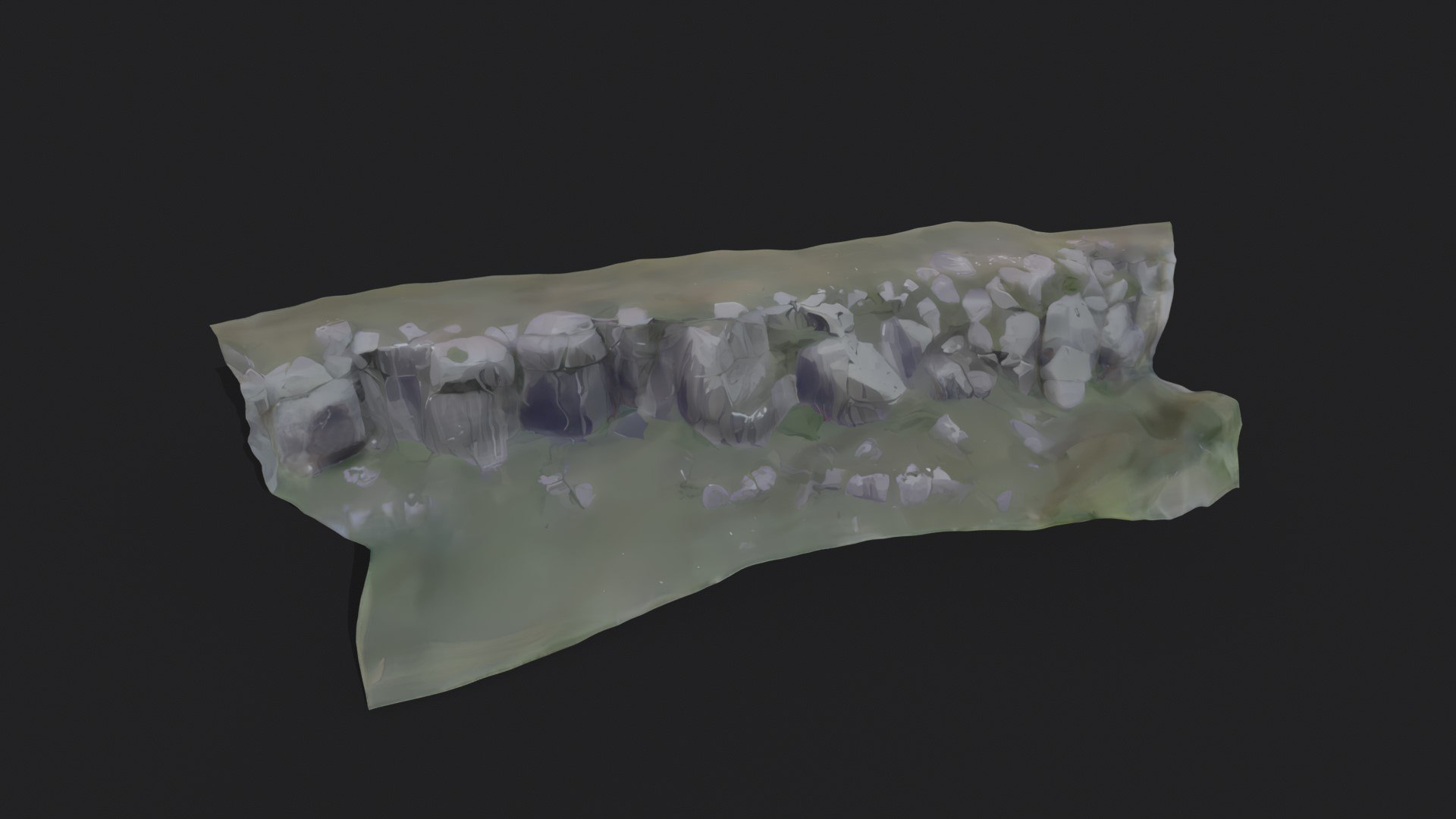 3D Model Cliff Rock 3d Model In Anime Cartoon Style - TurboSquid 2030238