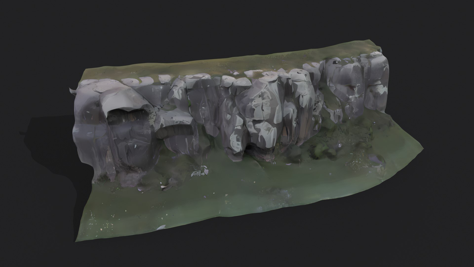 3D Model Cliff Rock 3d Model In Anime Cartoon Style - TurboSquid 2030238