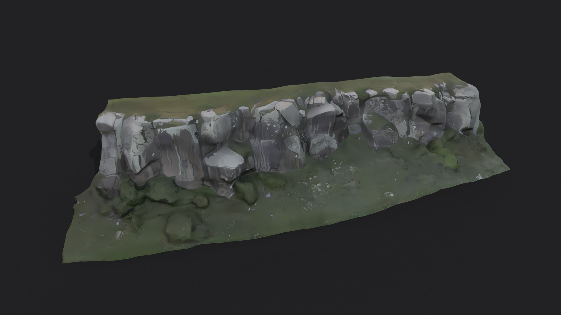 3D Model Cliff Rock 3d Model In Anime Cartoon Style - TurboSquid 2030238