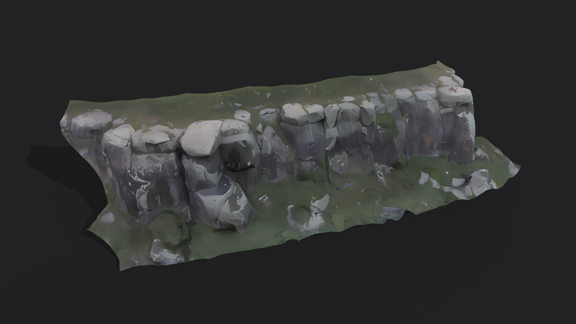 3D Model Cliff Rock 3d Model In Anime Cartoon Style - TurboSquid 2030238