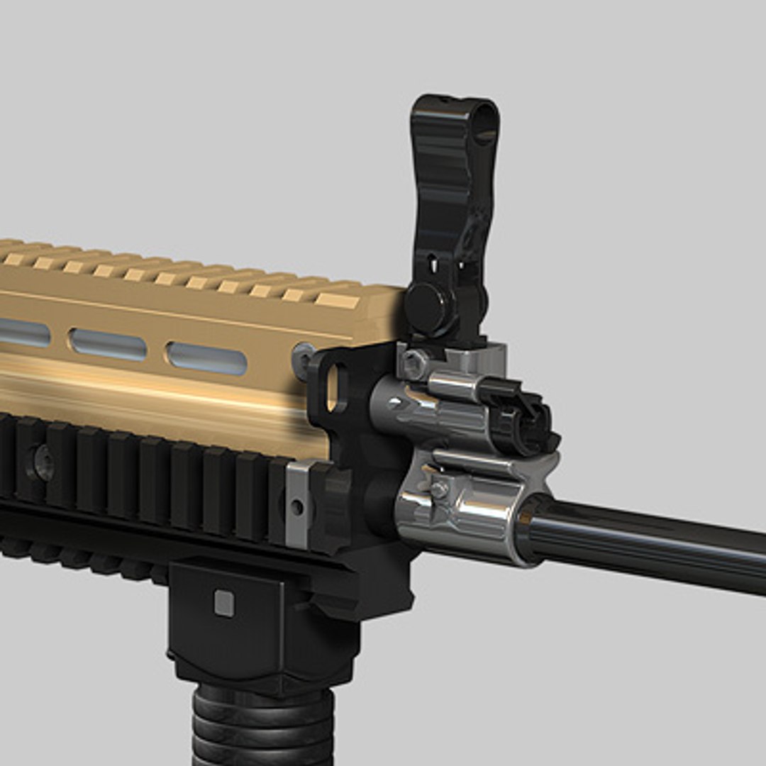Fn Scar-l Assault Rifle 3d Model