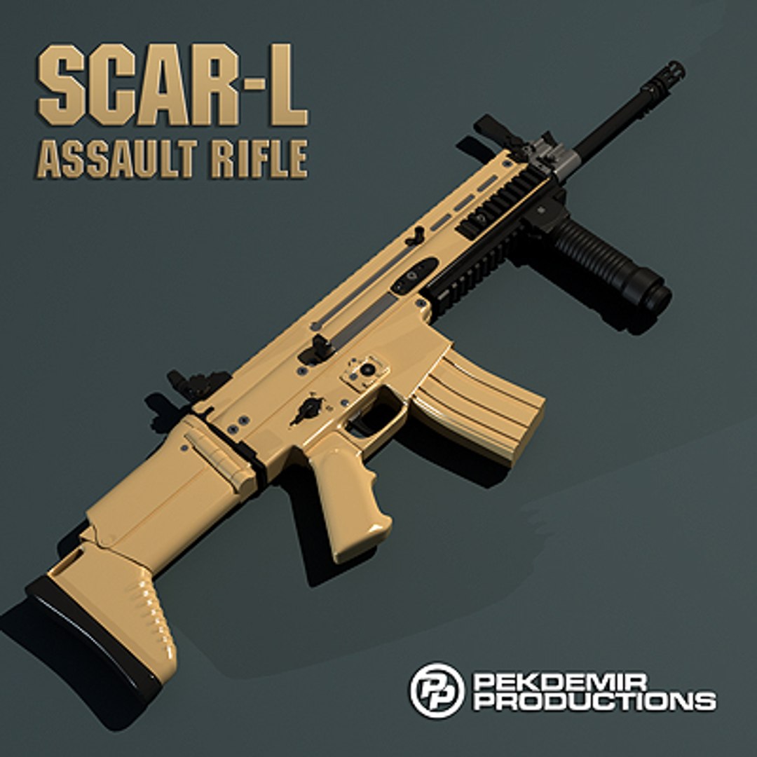 Fn Scar-l Assault Rifle 3d Model