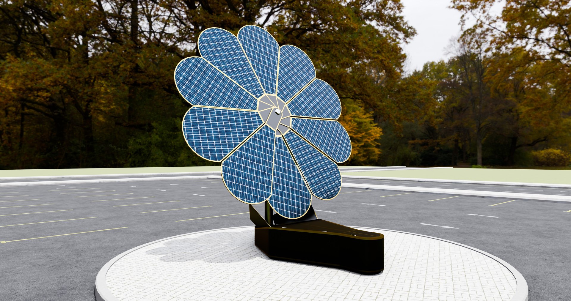 3D Dual Axis Daisy With Solar Tracking System-10 Wings-5-5 KW Model ...