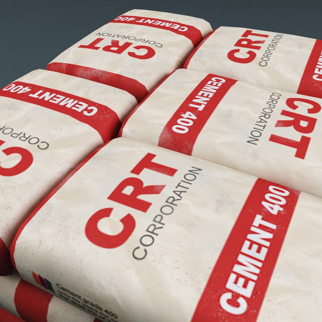 3d Pallet Cement Bags Model