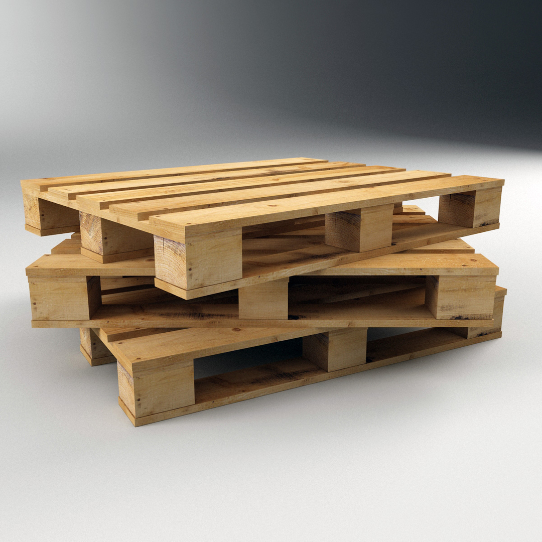 3d pallet cement bags model