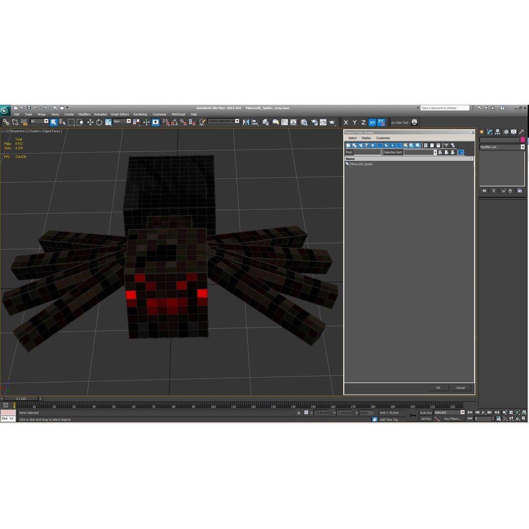 minecraft spider 3d max