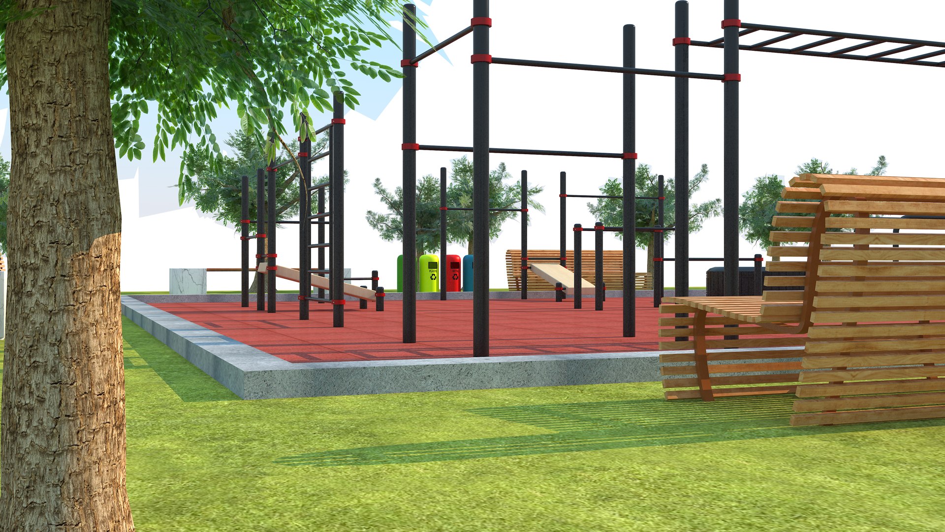 3D Street Workout Model - TurboSquid 1934982