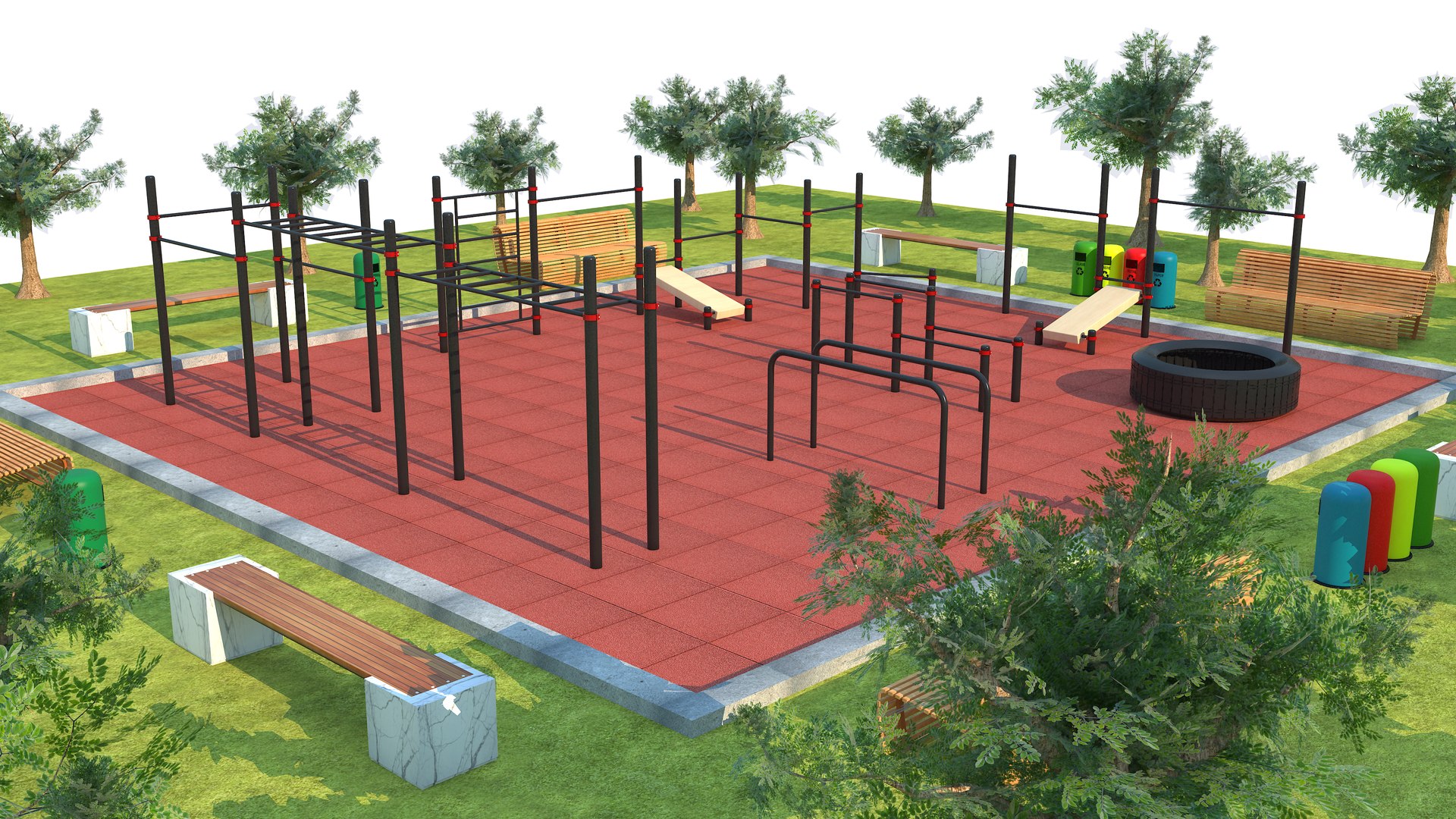 3D Street Workout Model - TurboSquid 1934982