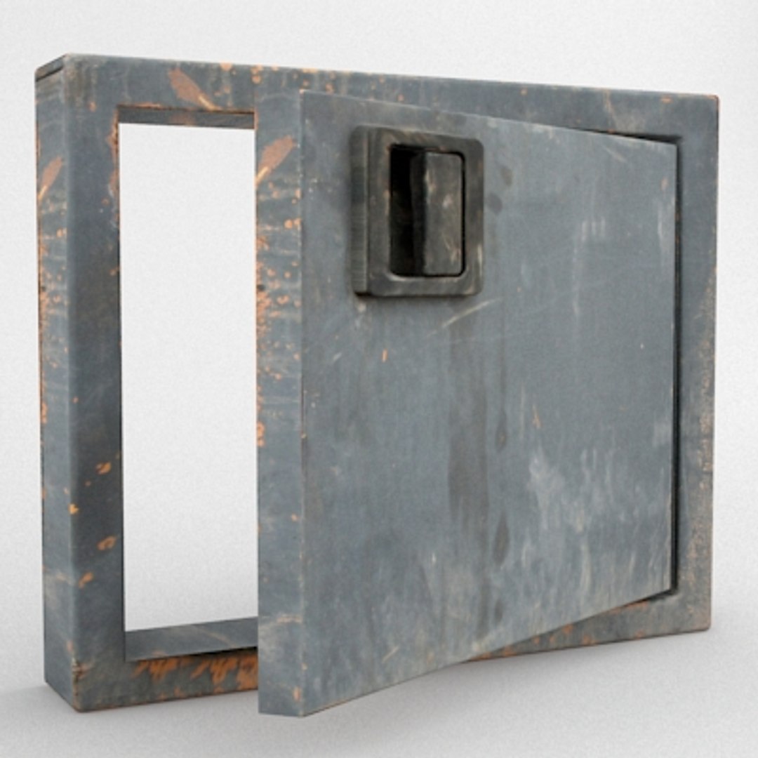 Weathered Door Metal Hatch 3d C4d