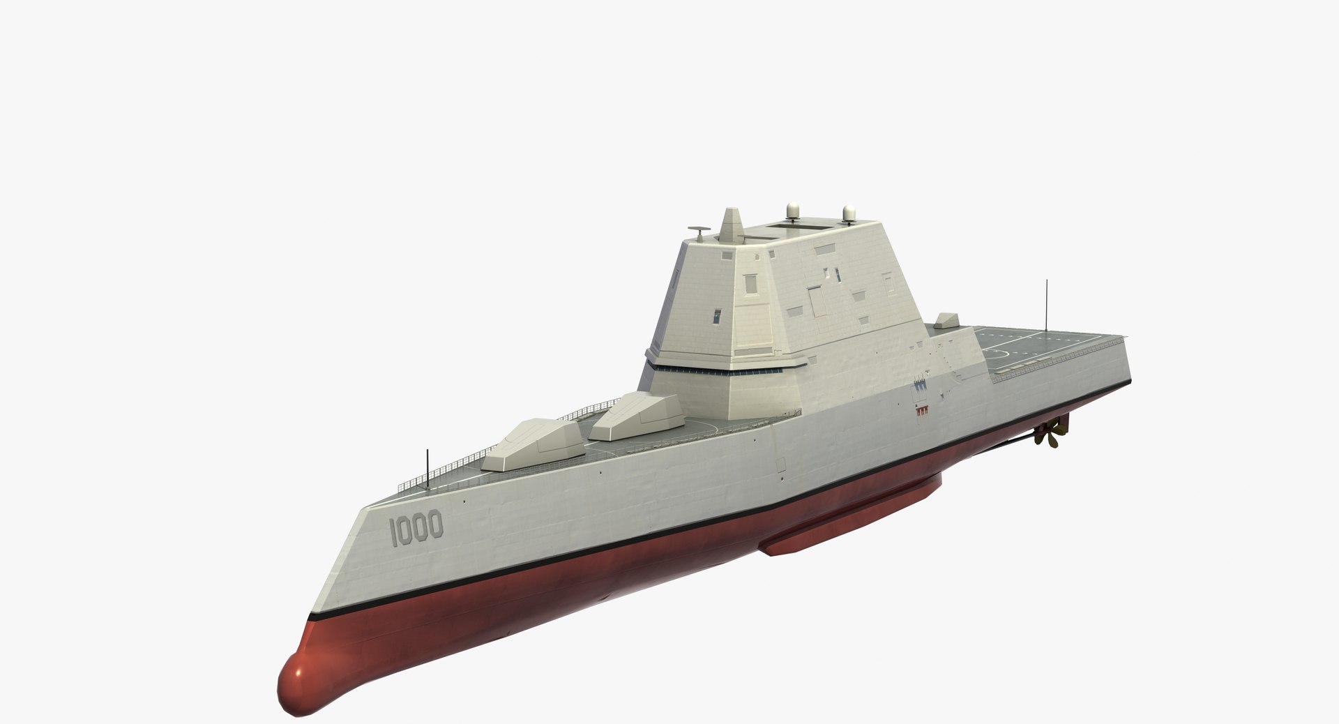 3D model zumwalt class stealth destroyer - TurboSquid 1276145