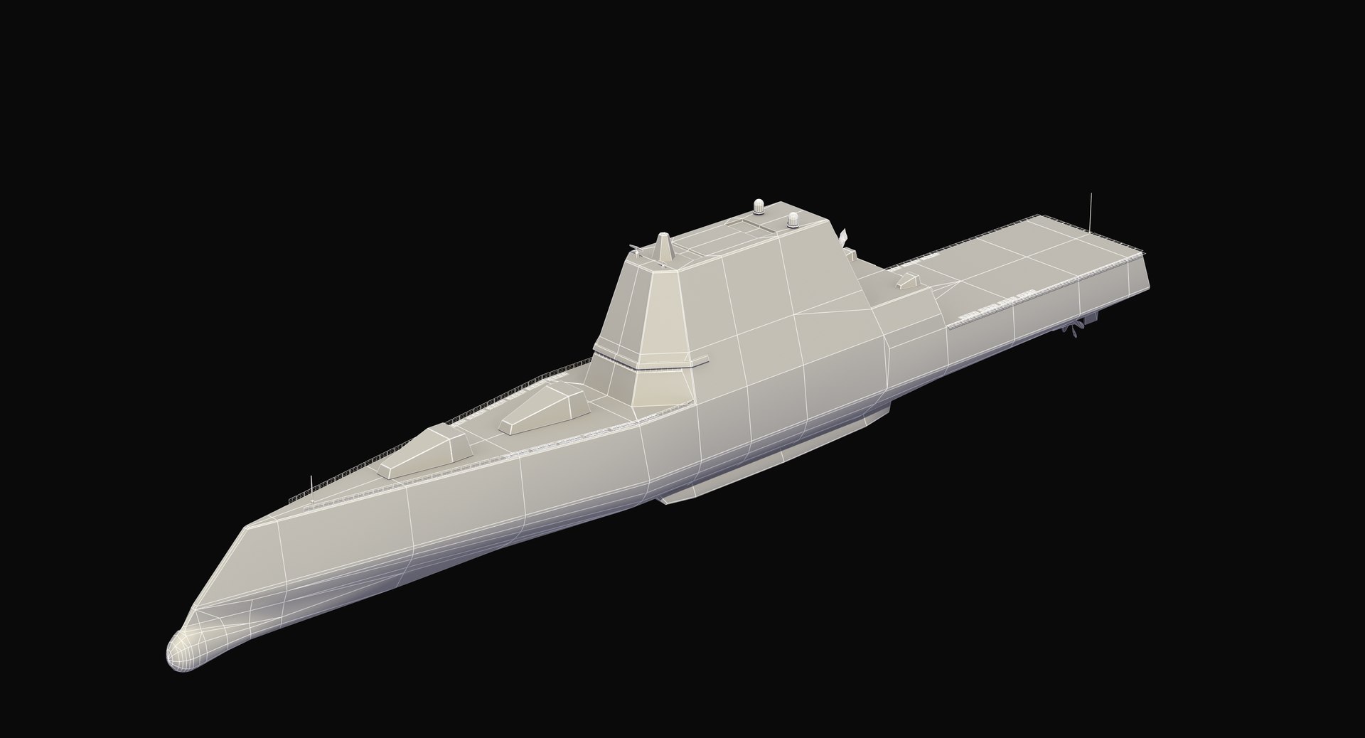 3D model zumwalt class stealth destroyer - TurboSquid 1276145