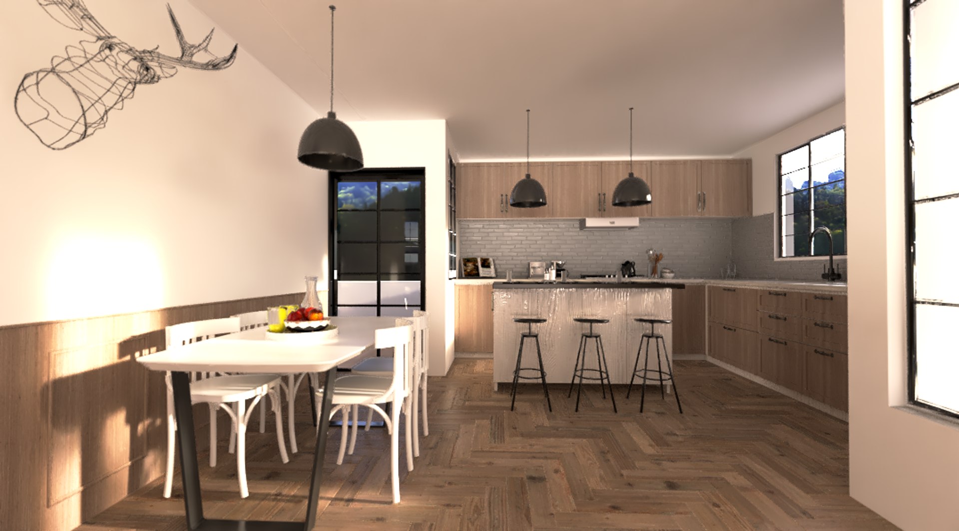 Designed Kitchen Room Model - TurboSquid 1345817