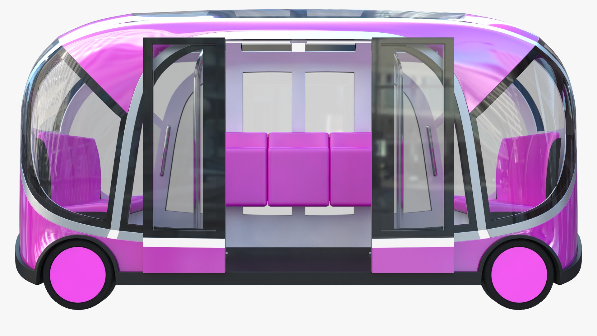 Autonomous City Shuttle Bus Pink Model - TurboSquid 2333475