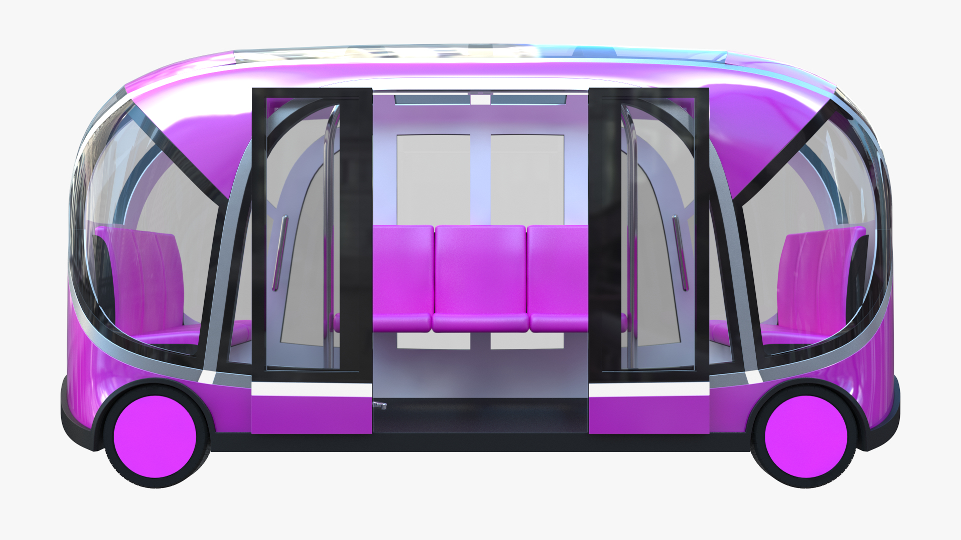 Autonomous City Shuttle Bus Pink Model - TurboSquid 2333475
