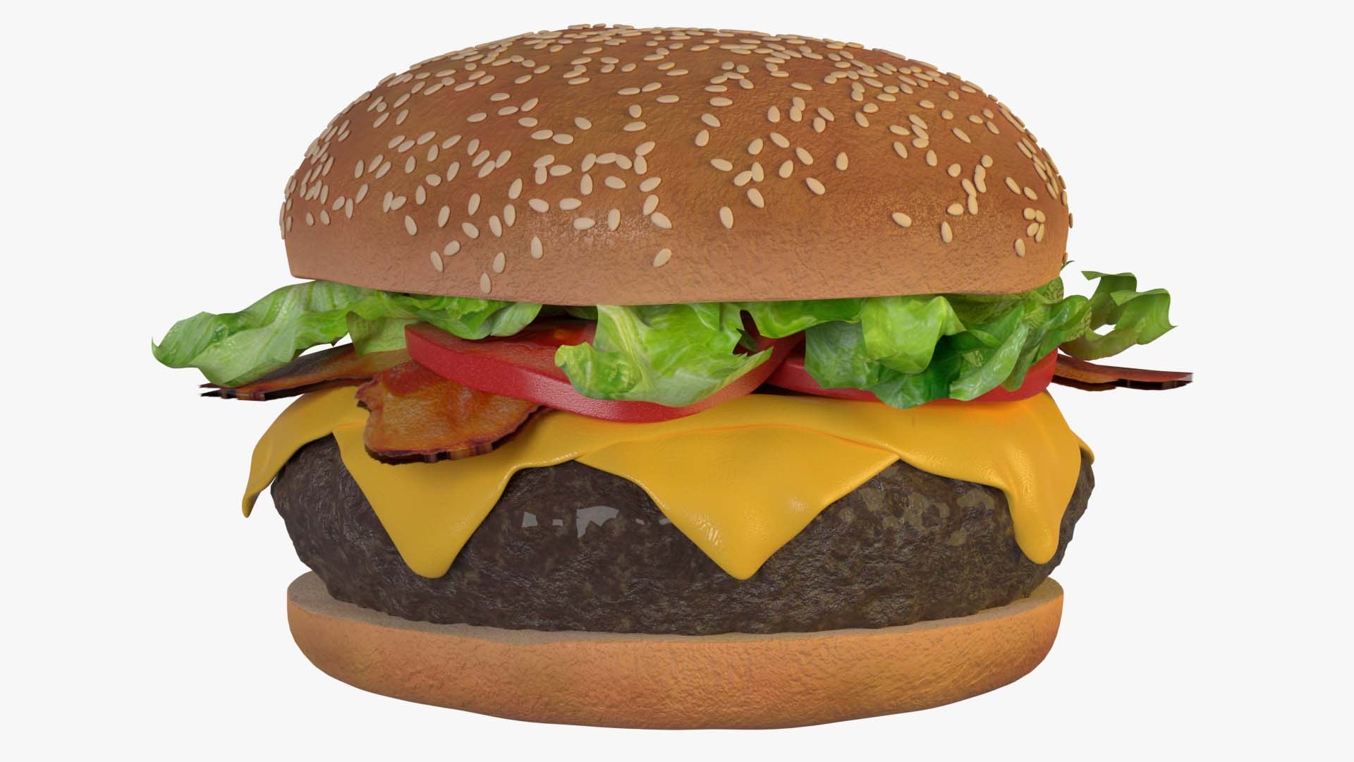 3D Cheese Burger Hamburger - TurboSquid 1990823