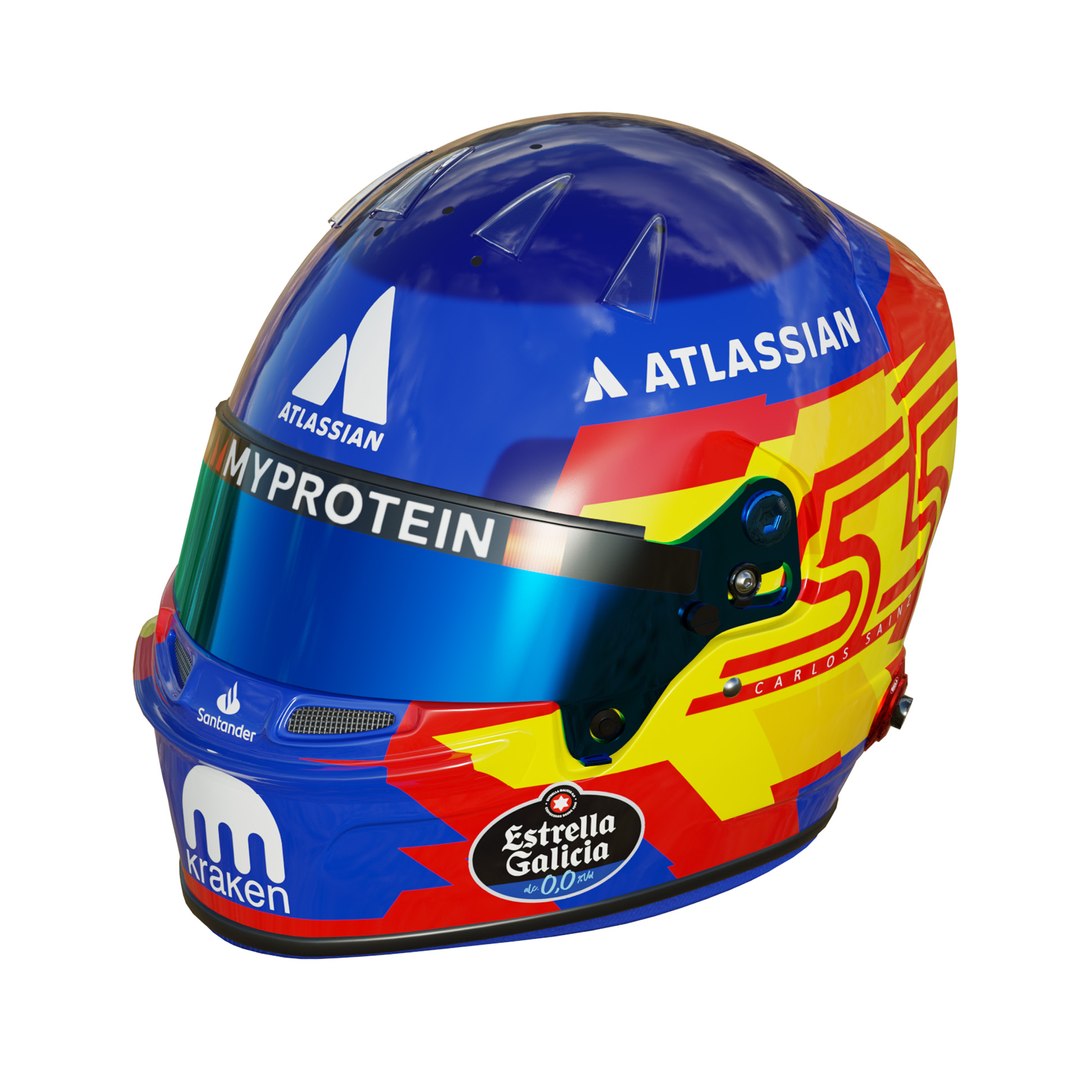 F1 Carlos Sainz Helmet 2025 3d Model Turbosquid 2370194