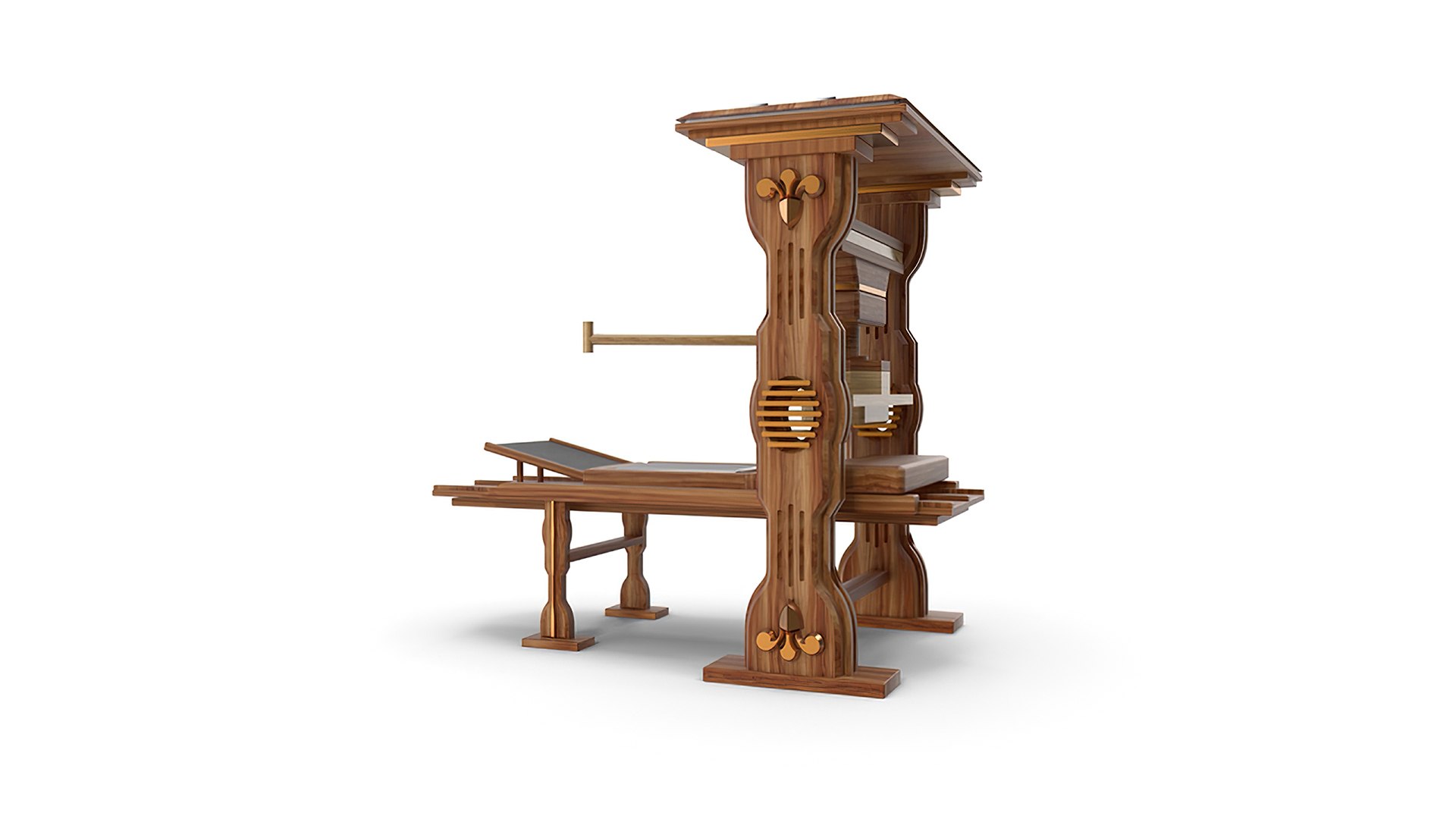 Antique Printing Press 3D Model - TurboSquid 2153871