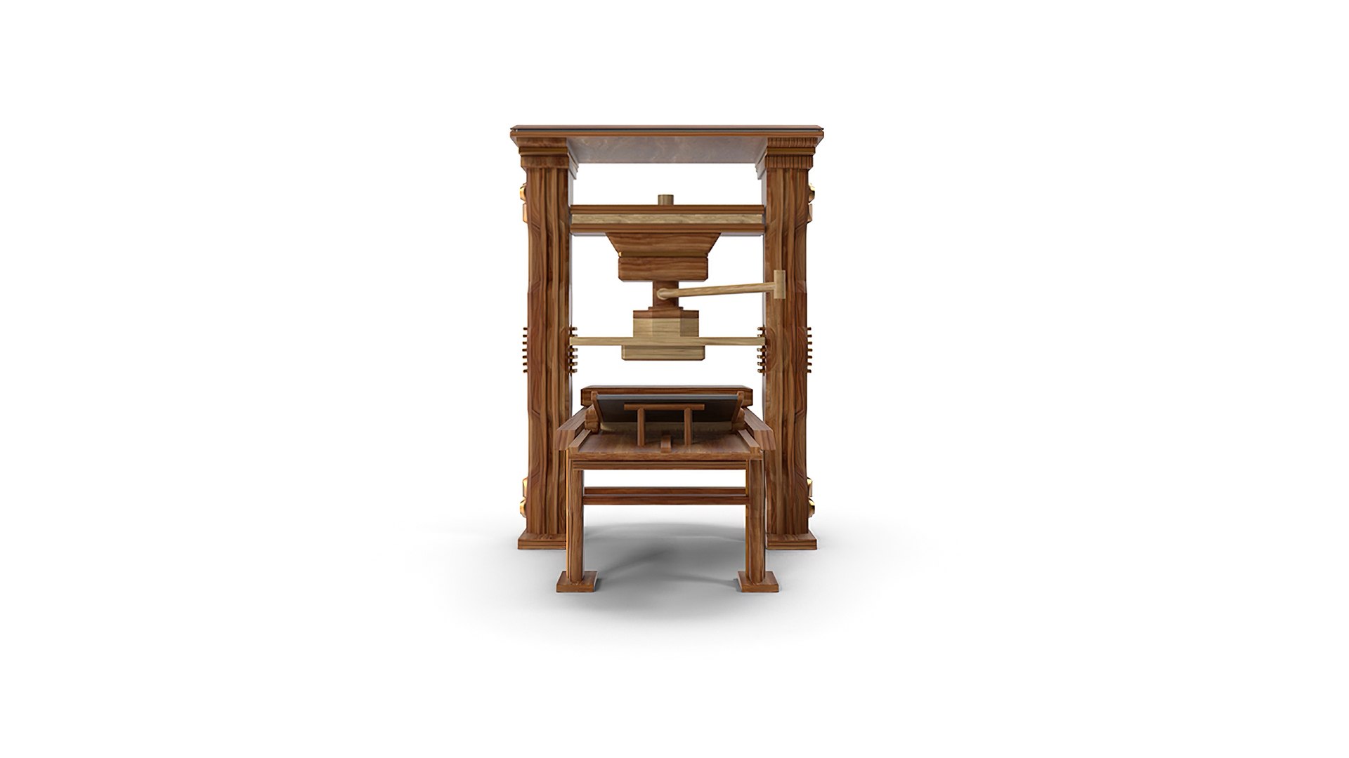 Antique Printing Press 3D Model - TurboSquid 2153871