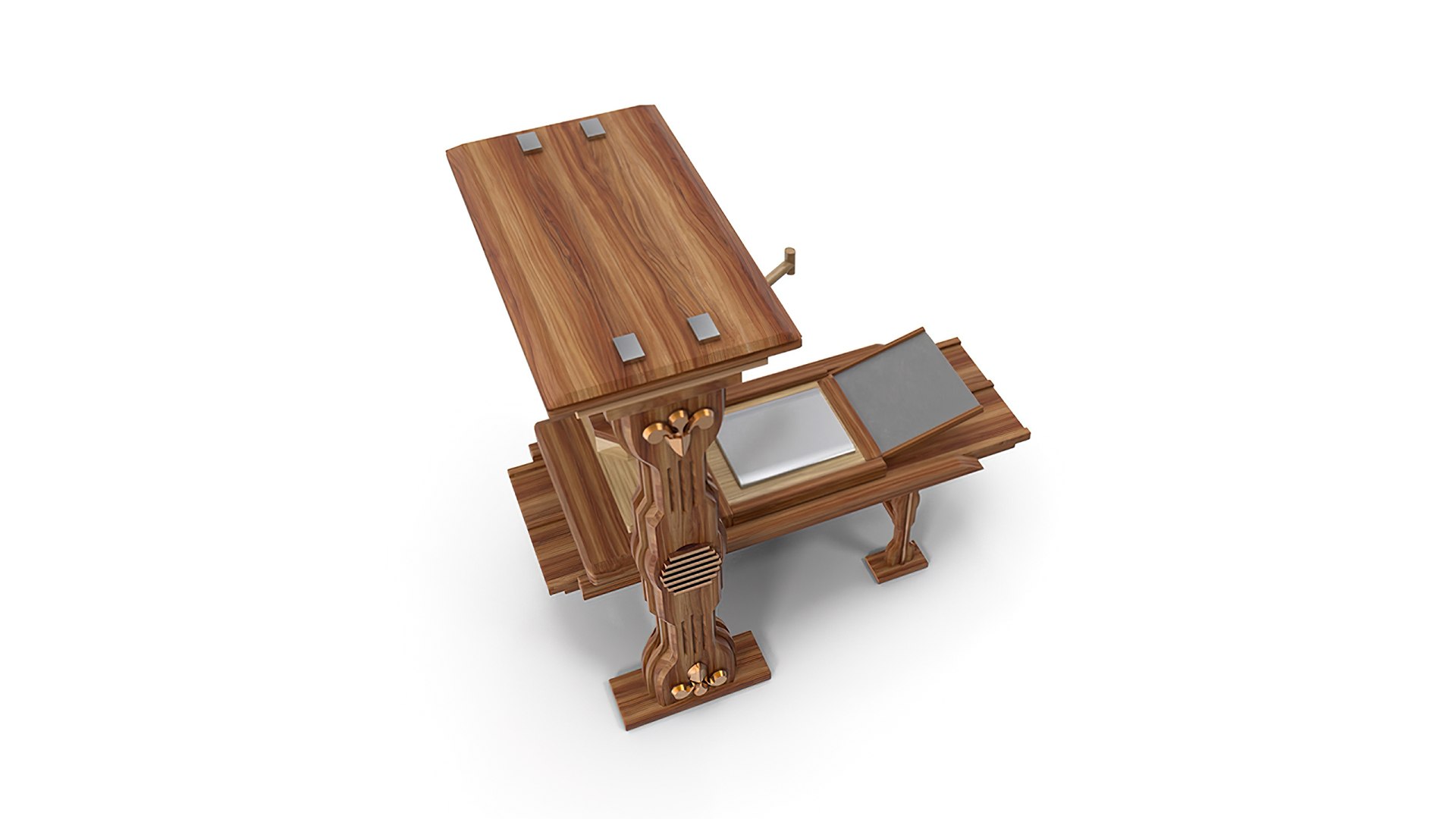 Antique Printing Press 3D Model - TurboSquid 2153871