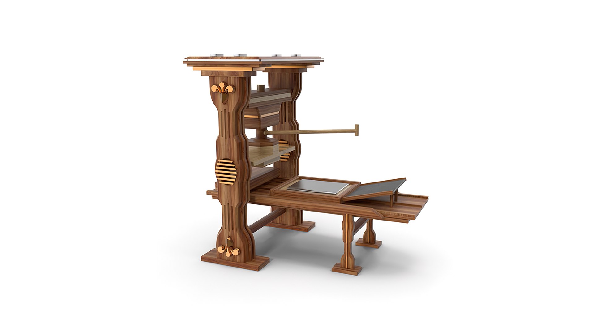 Antique Printing Press 3D Model - TurboSquid 2153871