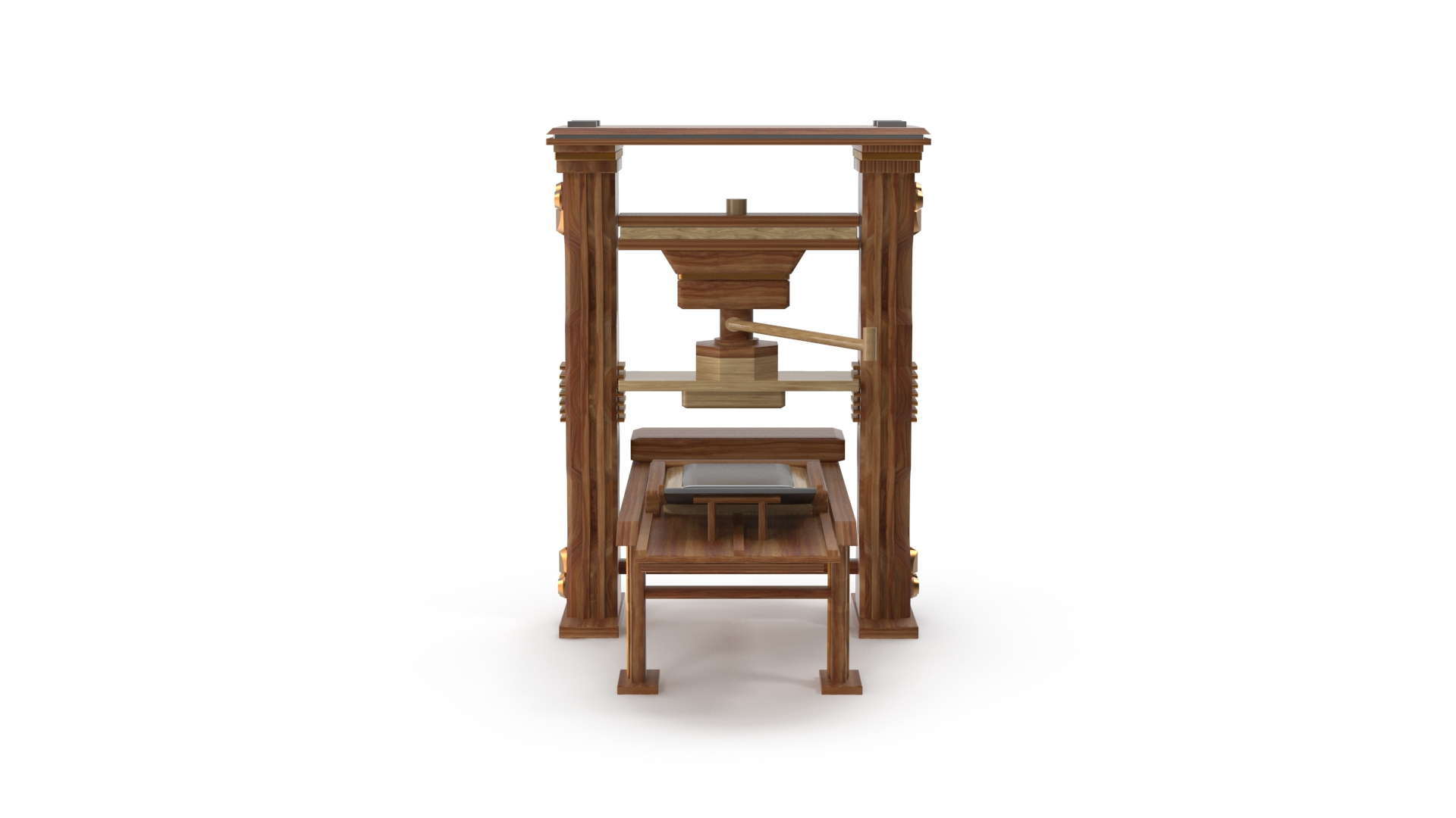 Antique Printing Press 3D Model - TurboSquid 2153871