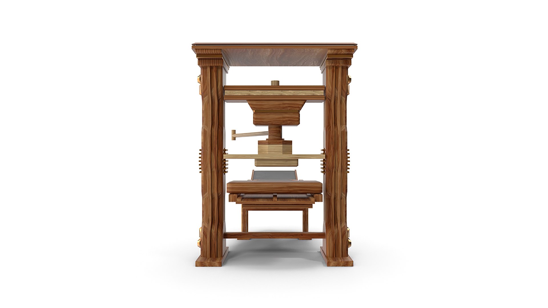 Antique Printing Press 3D Model - TurboSquid 2153871