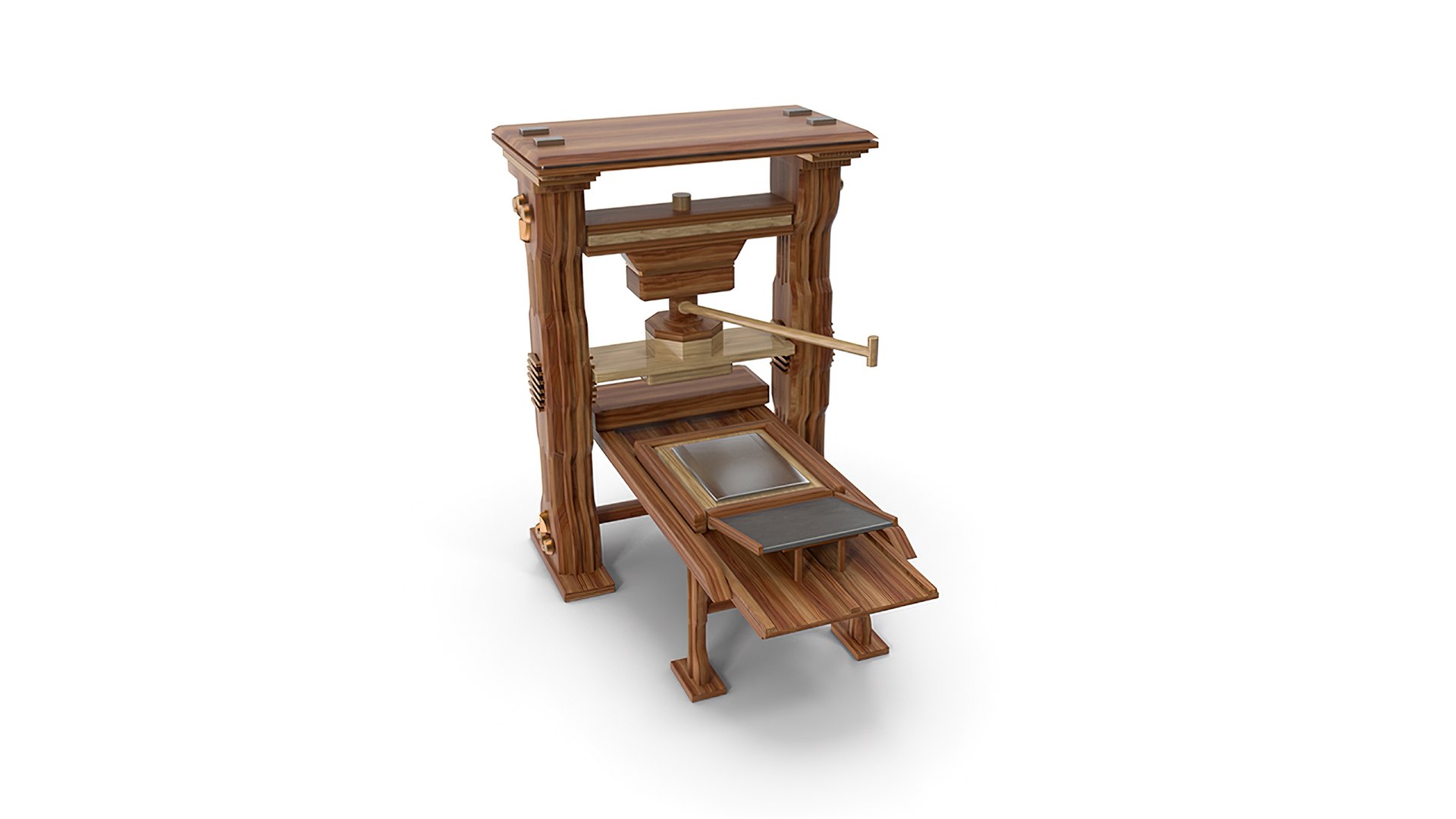 Antique Printing Press 3D Model - TurboSquid 2153871
