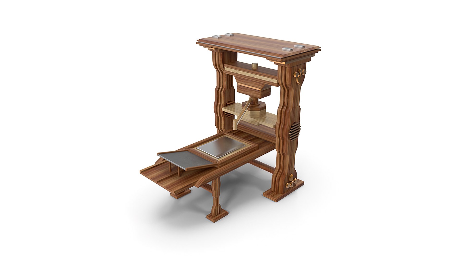 Antique Printing Press 3D model - TurboSquid 2153871