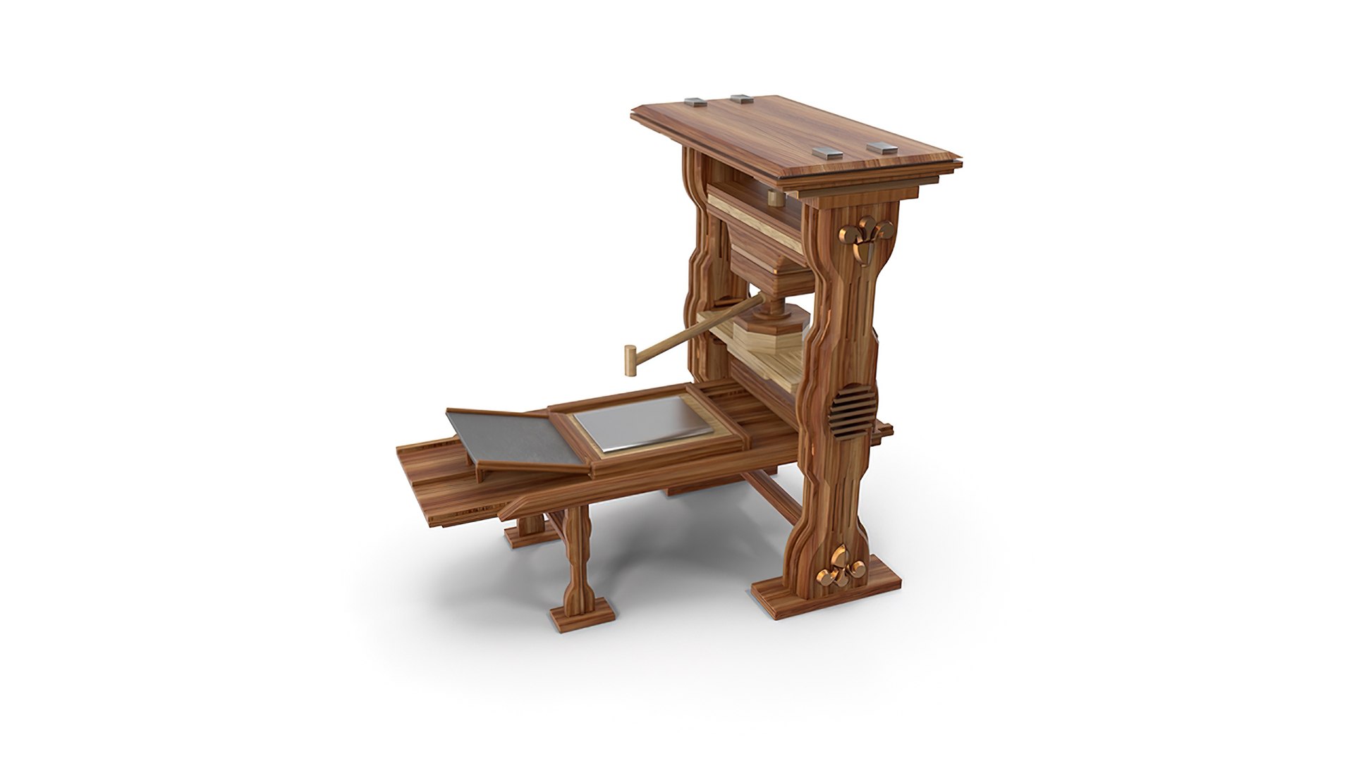 Antique Printing Press 3D Model - TurboSquid 2153871