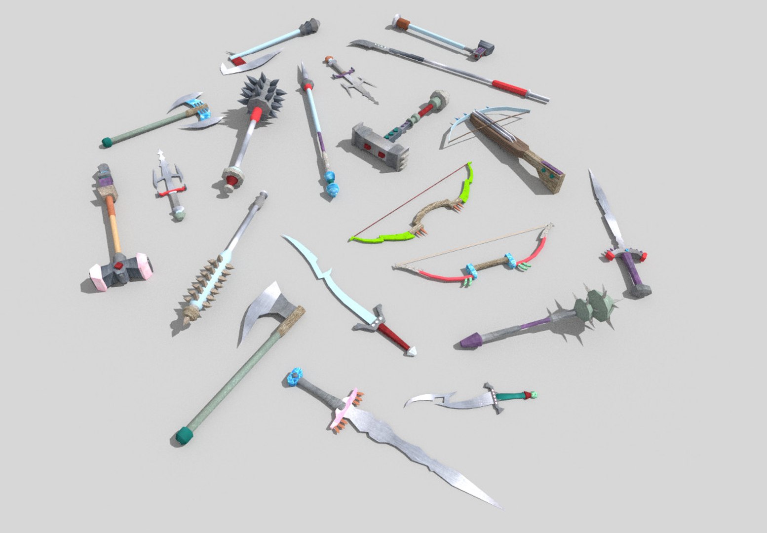 Pack 20 Fantasy Weapons 3d Model