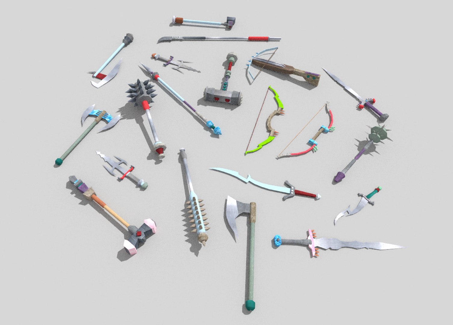 Pack 20 Fantasy Weapons 3d Model