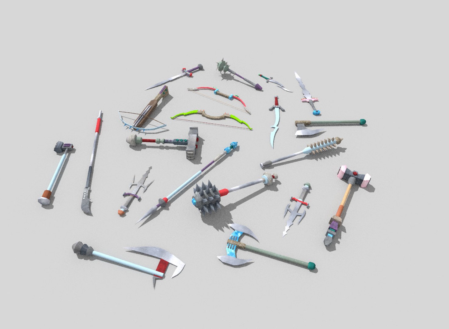 Pack 20 Fantasy Weapons 3d Model
